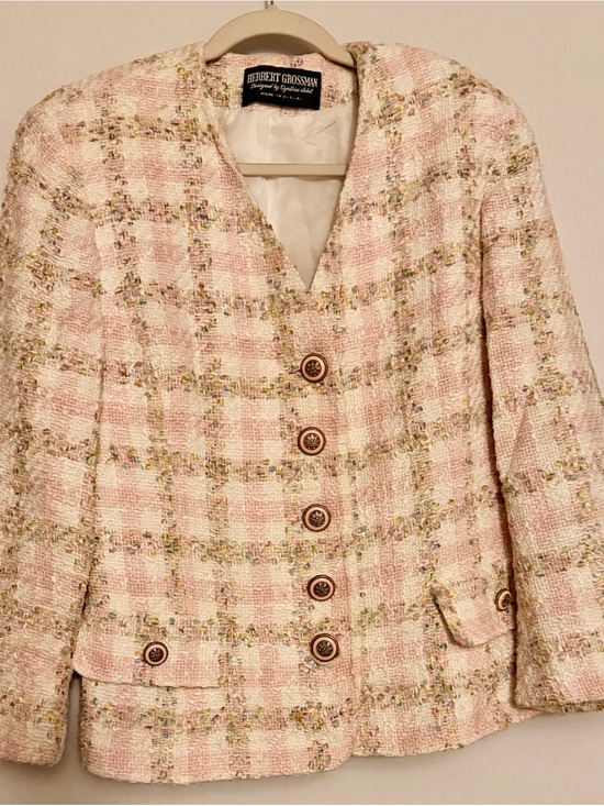Sanks Fifth Ave | Jackets & Coats | Vintage Herbert Grossman Pink Tweed ...
